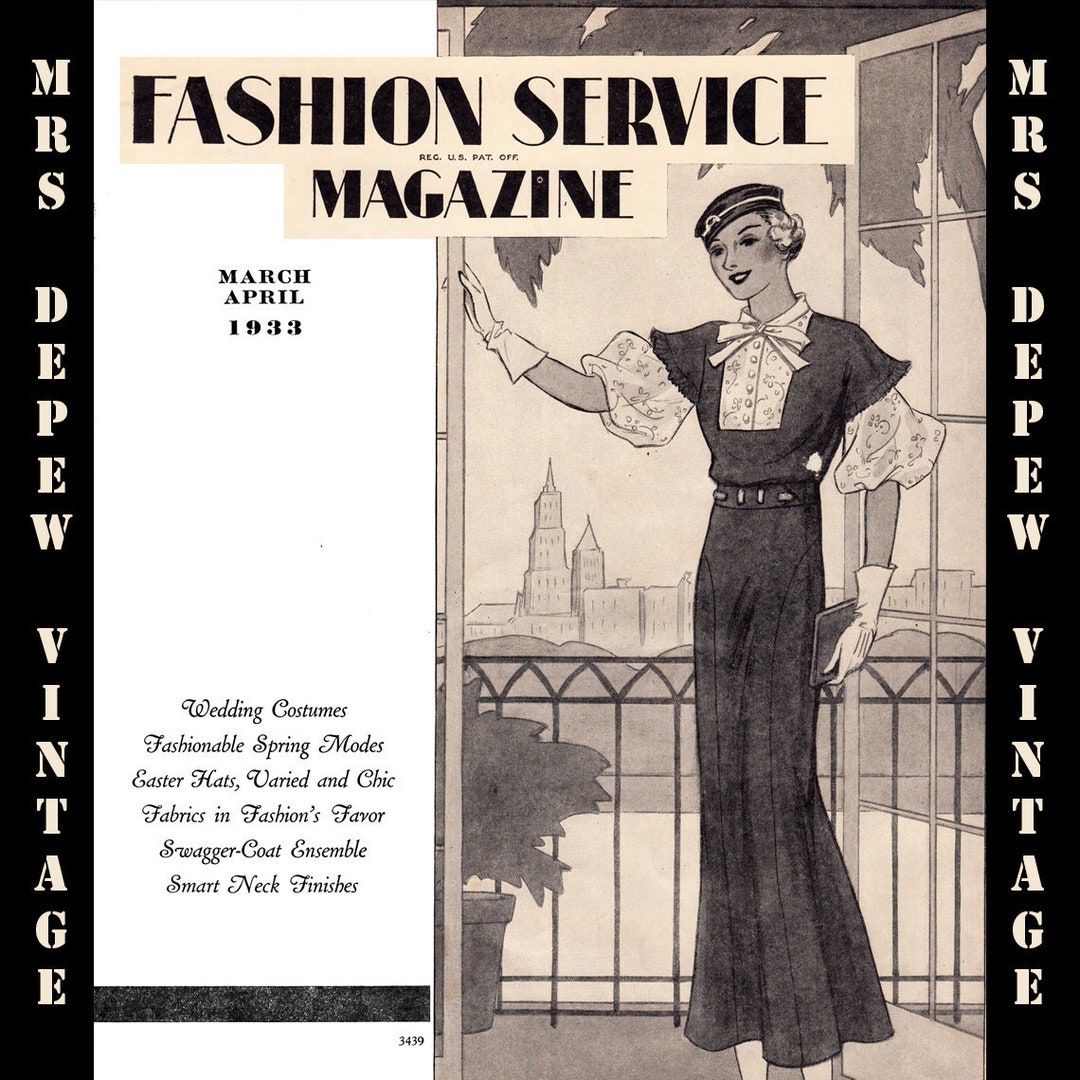 Vintage Sewing Magazine March - April 1933 Fashion Service Dressmaking ...