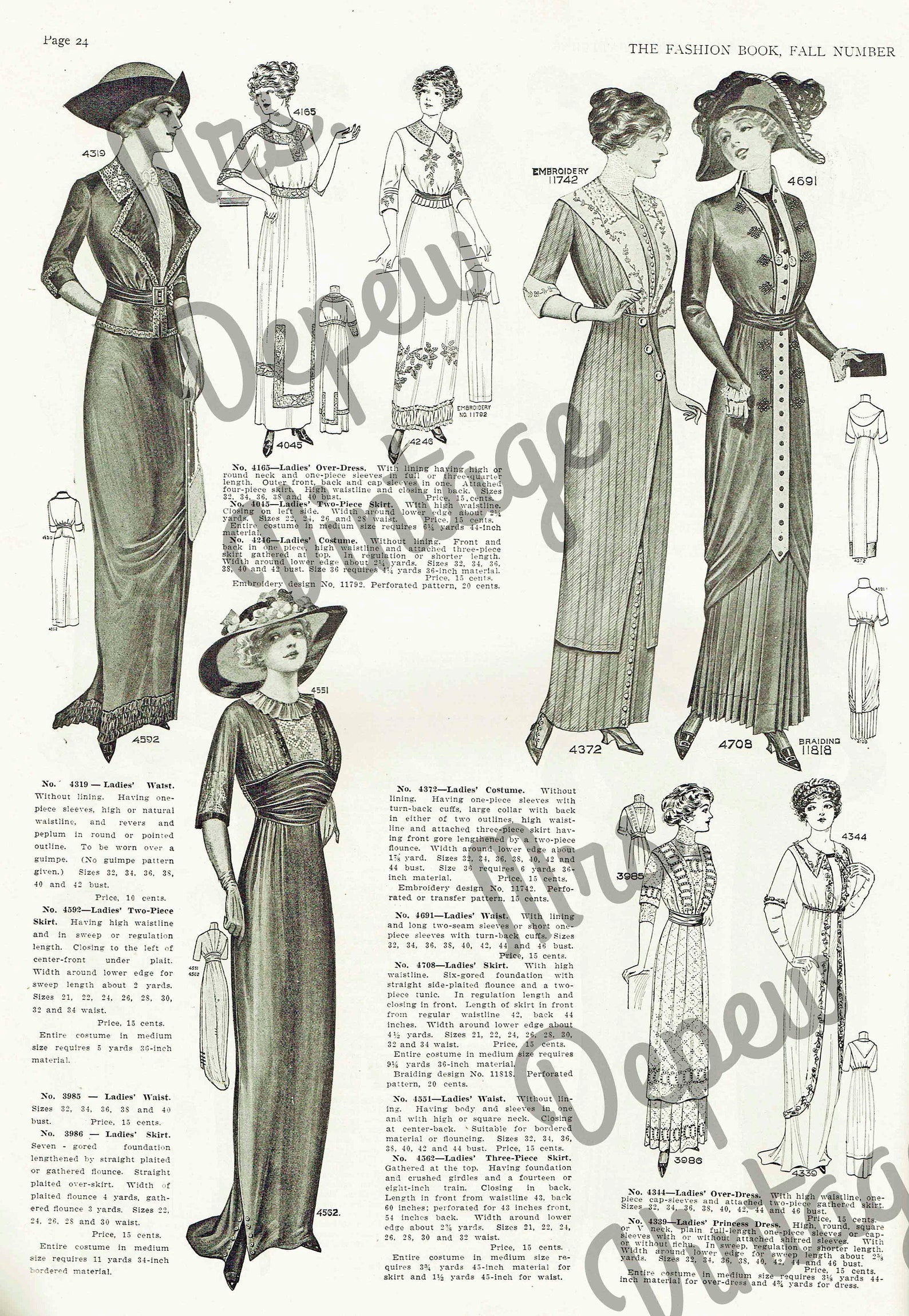 Vintage Large Pattern Catalog Pictorial Review Fashion Book From 1912 ...