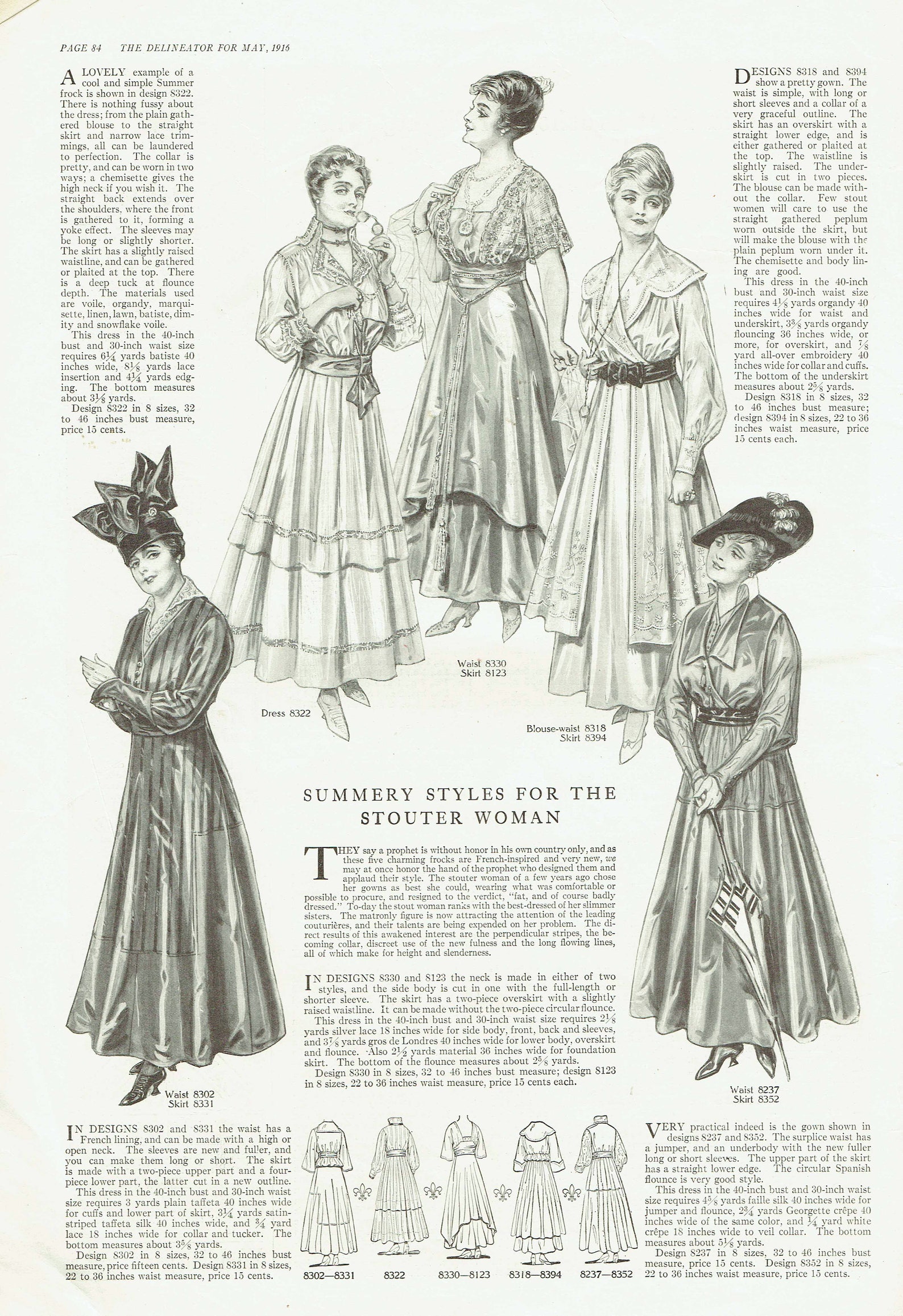 WWI Vintage Sewing Pattern 1910s Ladies' Skirt With Over Skirt and ...