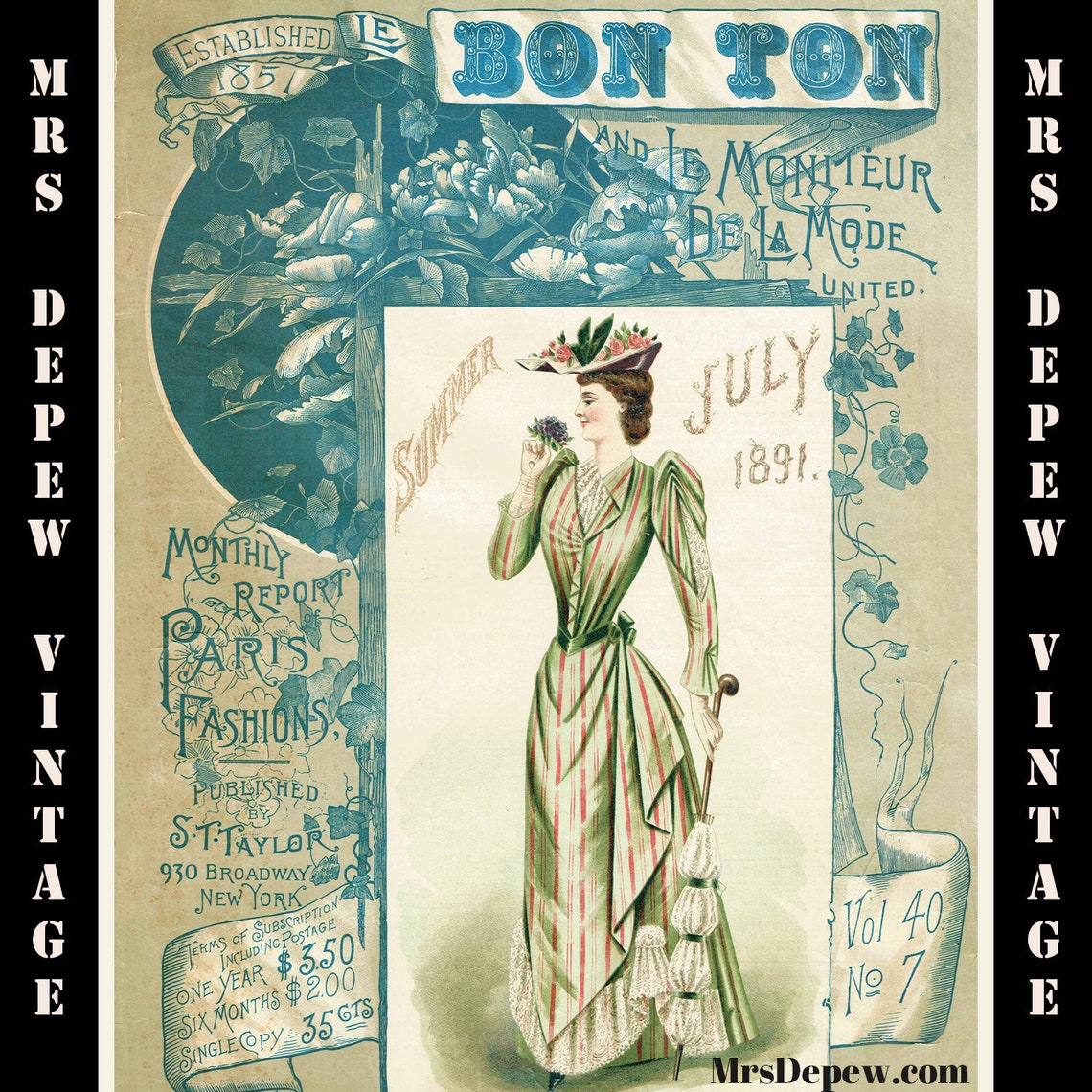 1800s Le Bon Ton Ladies' Sewing Pattern Catalog and Fashion Magazine ...