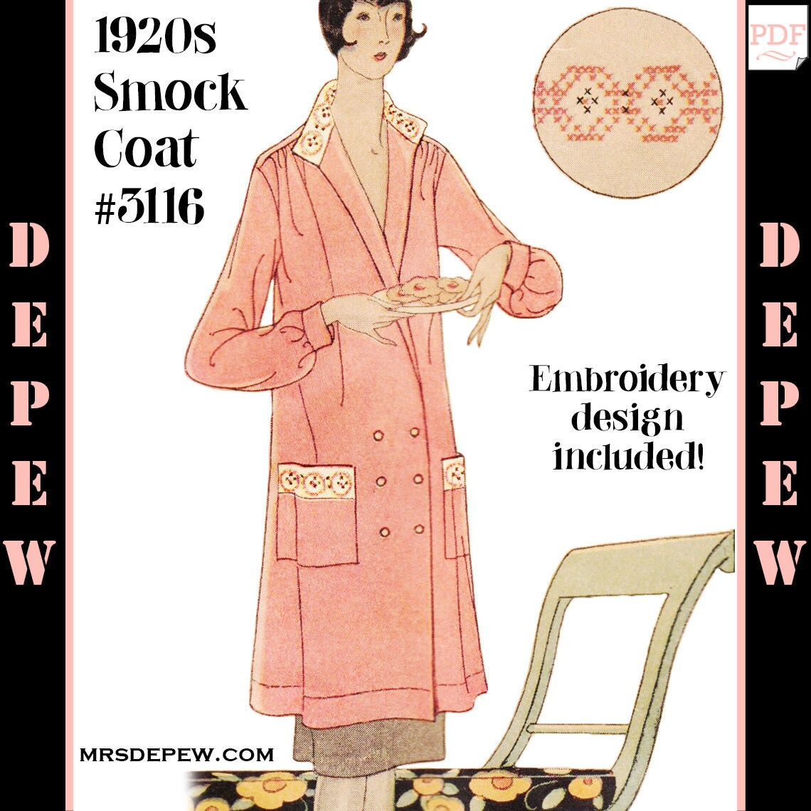 Vintage Sewing Pattern Ladies' 1920s Artist Smock Coat | Etsy