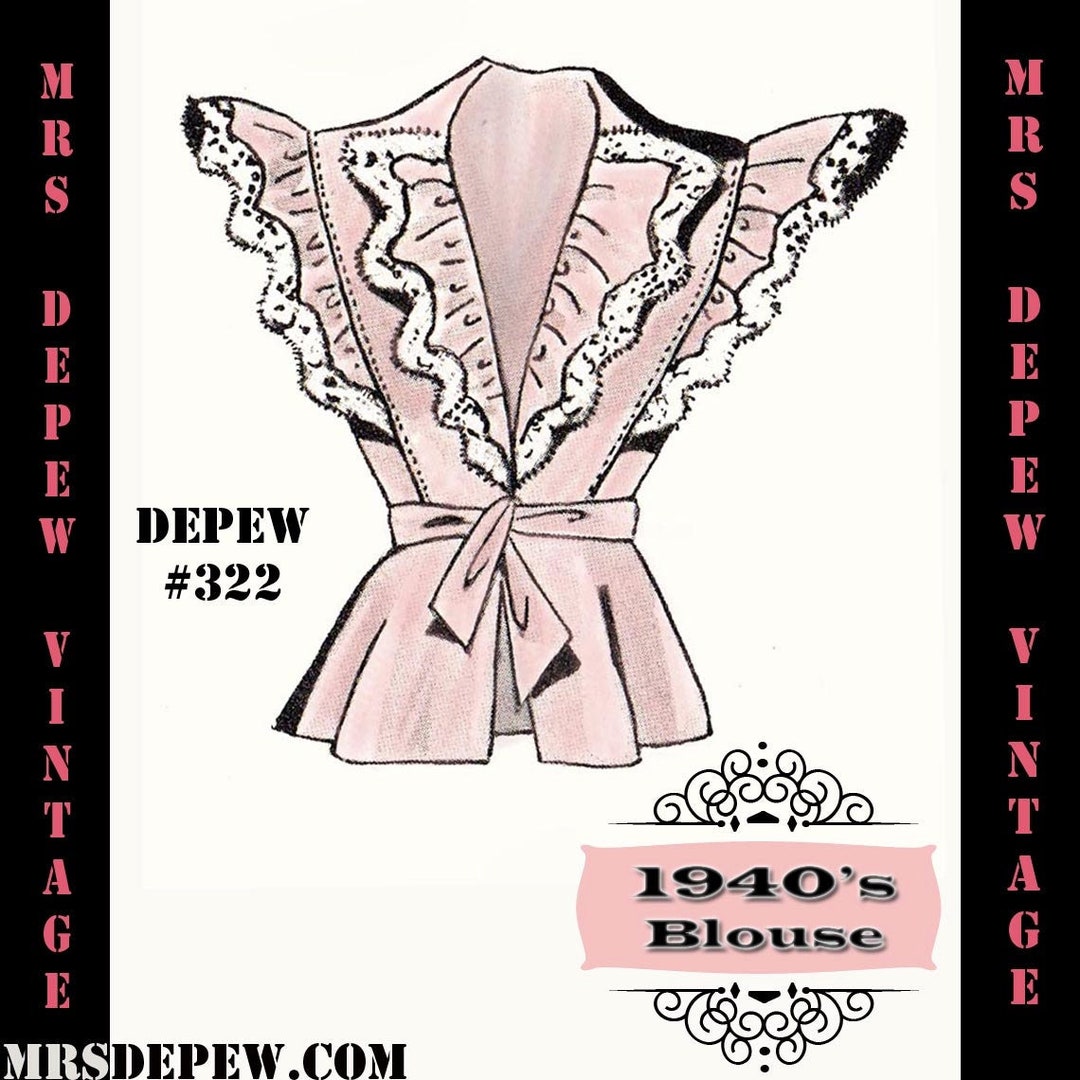 Vintage Sewing Pattern 1940s French Blouse or Jacket in Any Size- PLUS ...