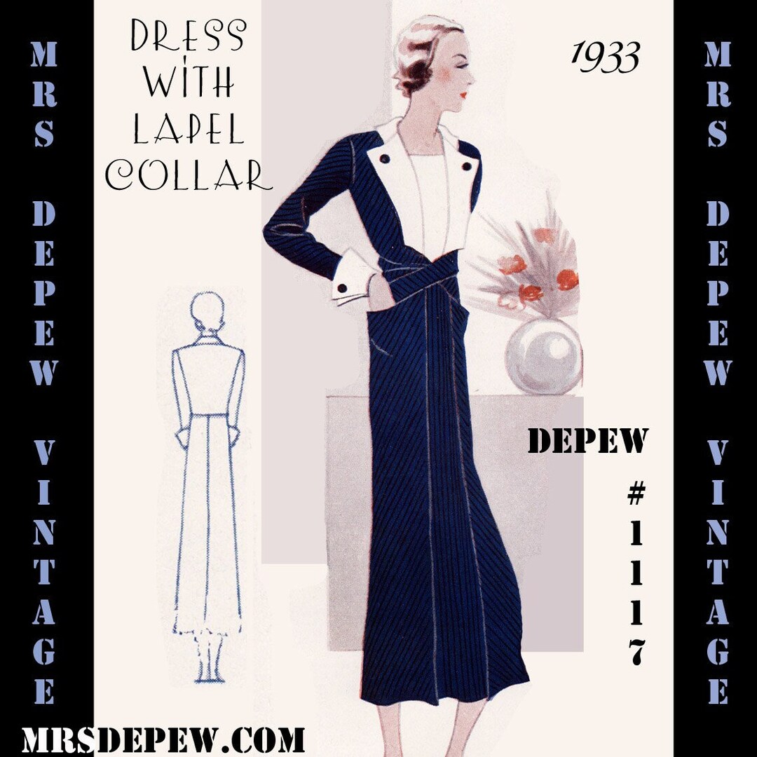 Vintage Sewing Pattern Template & Scale Rulers 1930s Dress in Any Size ...
