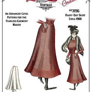 Antique Sewing Pattern 1900s Ladies' Rainy Day Skirt 24-38" Waist Depew ...