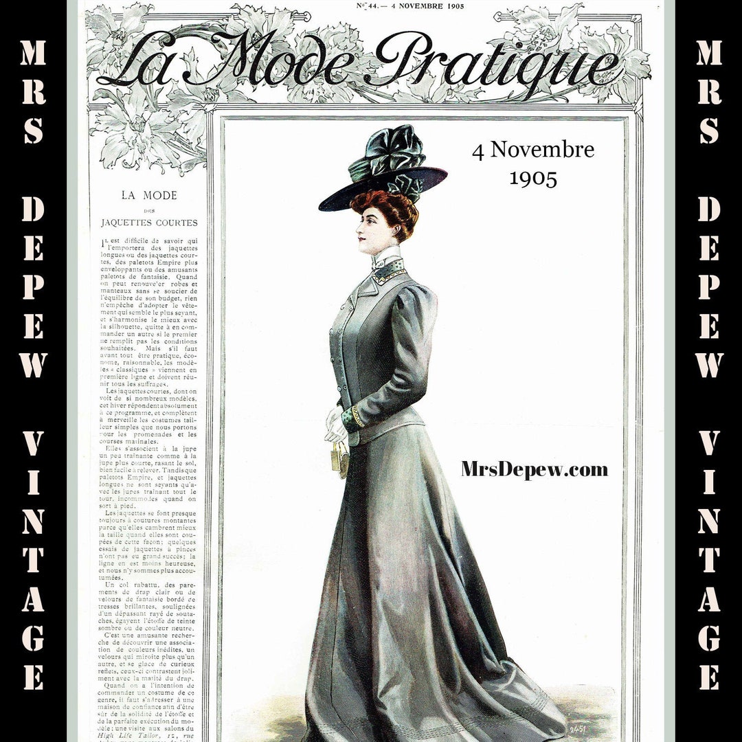 Rare Antique French Magazine La Mode Pratique With Multi Pattern Sheet ...