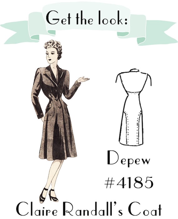 Sewing Redingote 1940s Sewing Pattern Bust 44 Coat Incomplete Only Kits ...
