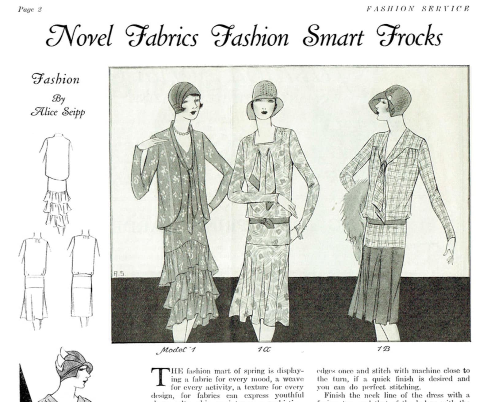 Vintage Sewing Magazine February 1929 Fashion Service Dressmaking ...