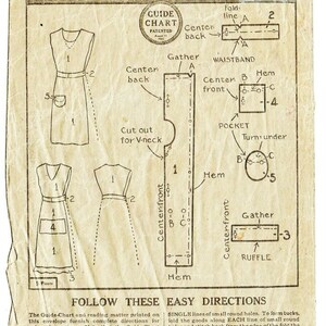 Vintage Sewing Pattern Very Rare 1900s Fudge Apron With Bird Embroidery ...