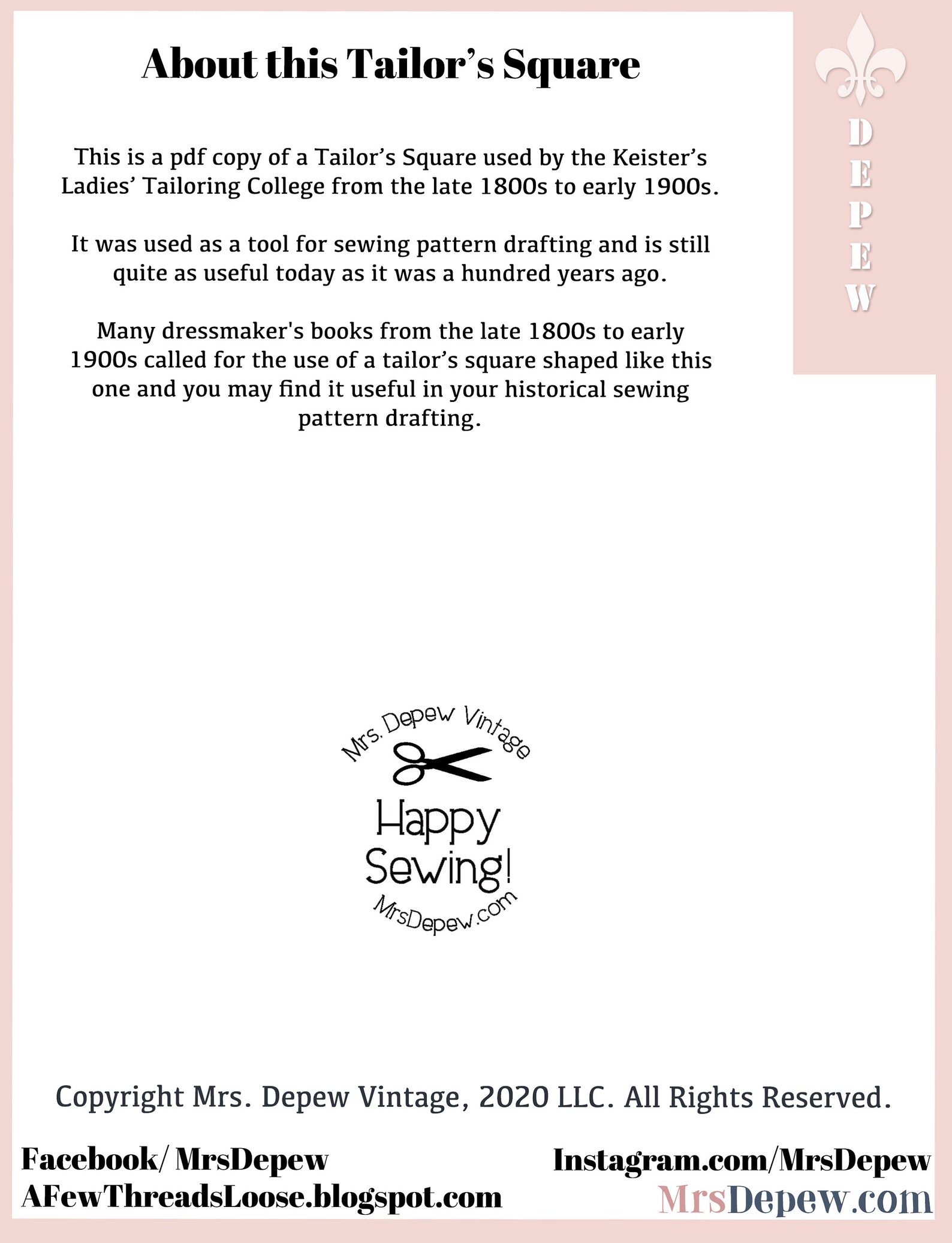 Antique Keister's Ladies' Tailor Square Sewing Pattern Drafting ...