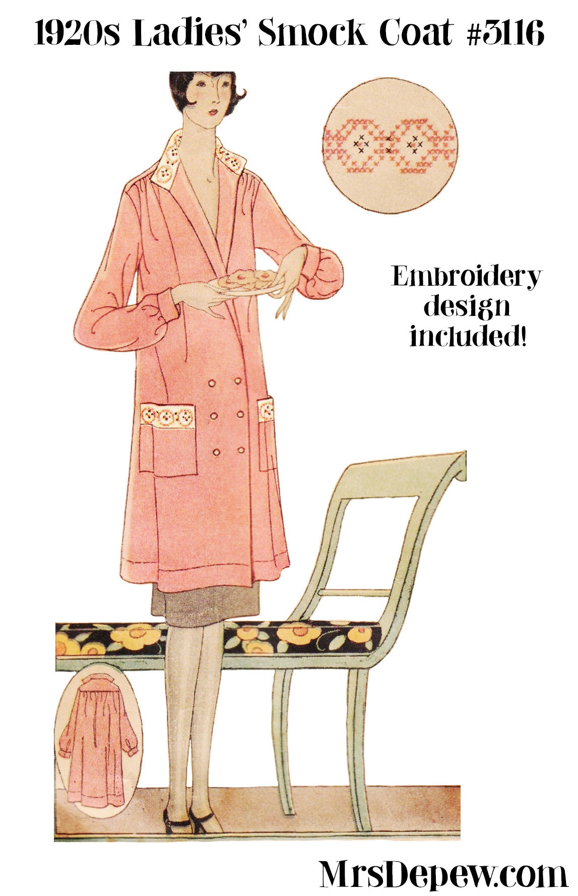 Vintage Sewing Pattern Ladies' 1920s Artist Smock Coat | Etsy
