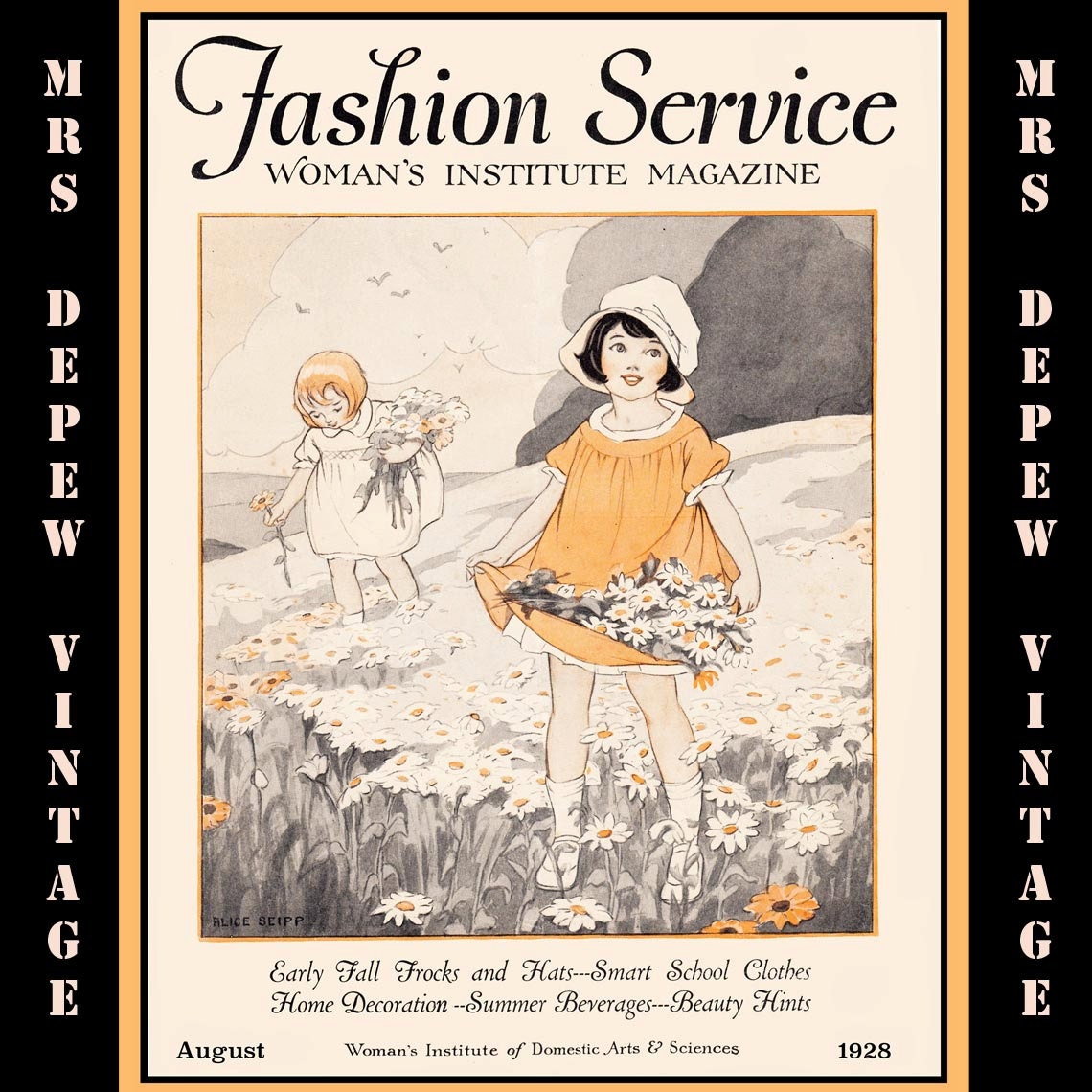 Vintage Sewing Magazine August 1928 Fashion Service - Etsy