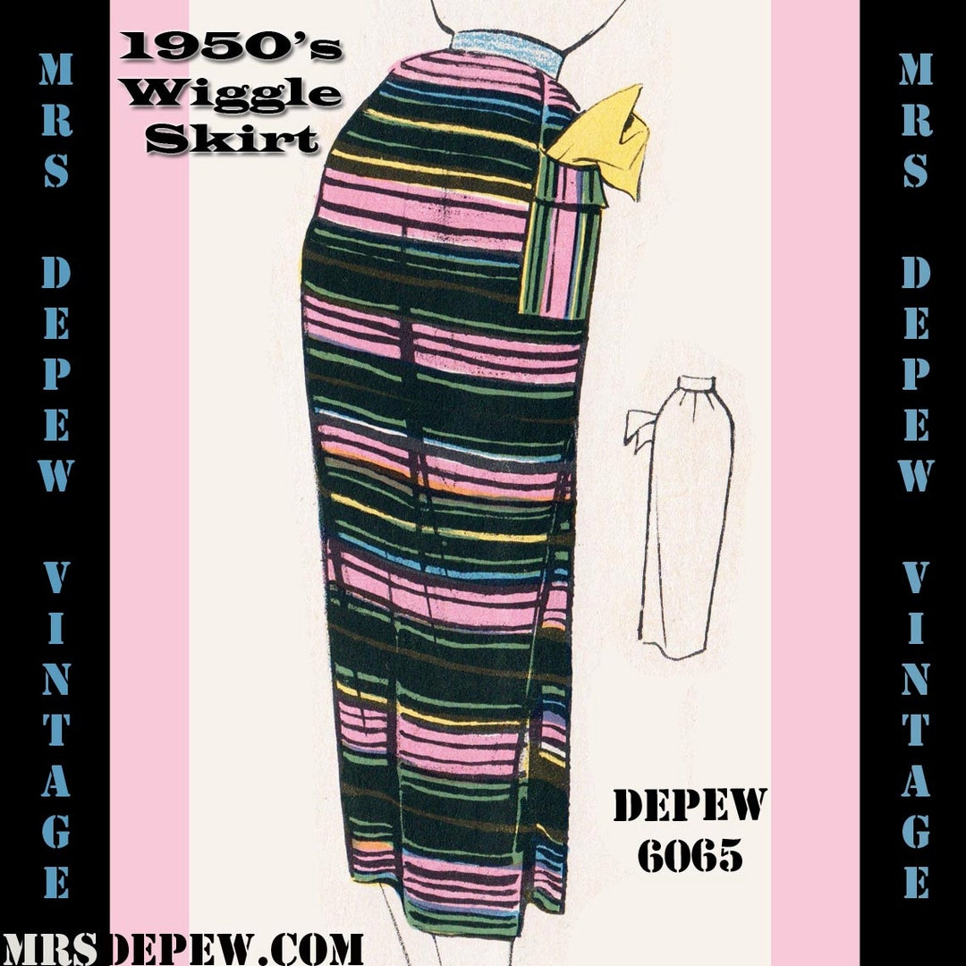 Vintage Sewing Pattern Template & Scale Rulers 1950s Slim Wiggle Skirt ...