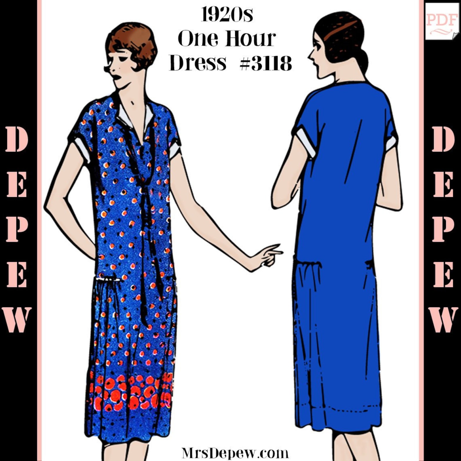 Vintage Sewing Pattern 1920s Multisize One Hour Dress - Etsy