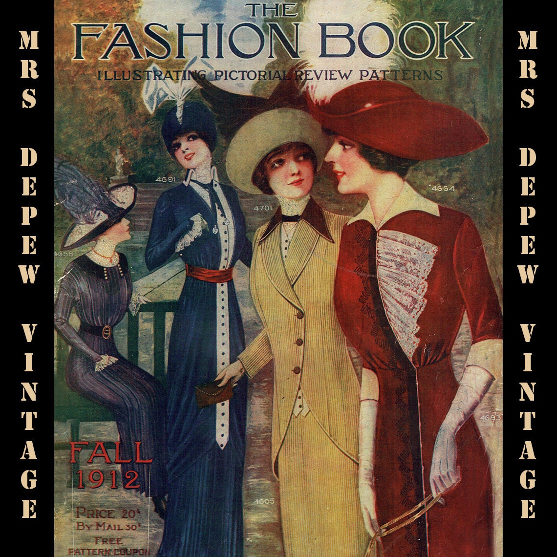 Vintage Large Pattern Catalog Pictorial Review Fashion Book From 1912 ...