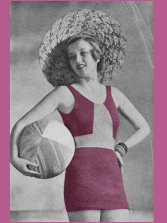 Vintage Knitting Pattern 1930's Bathing Suit PDF Digital - Etsy