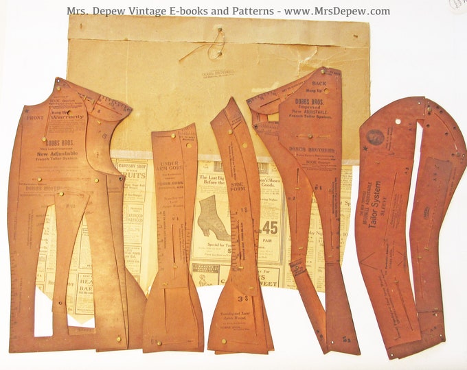 Antique 1800s Mcdonell Adjustable Tailor System Paper Pattern for ...
