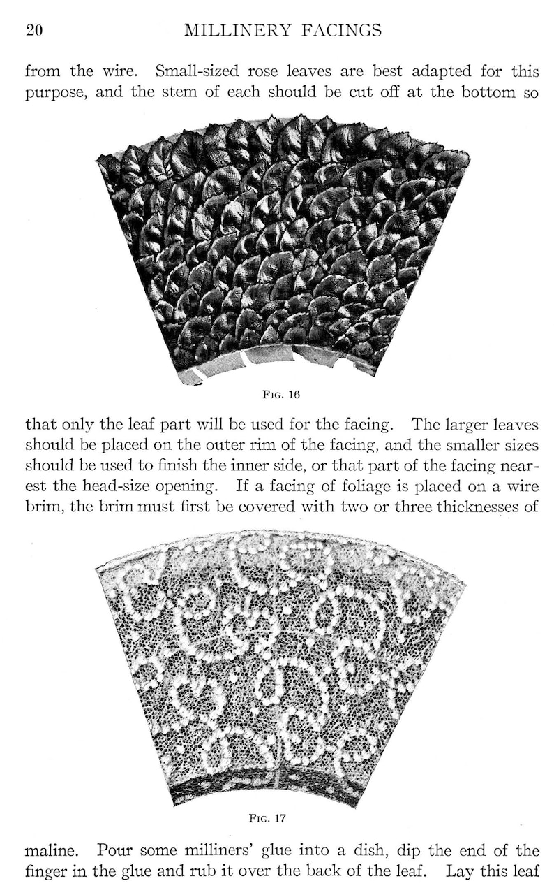 Vintage Woman's Institute Hat-making Book 1920's Millinery Facings ...