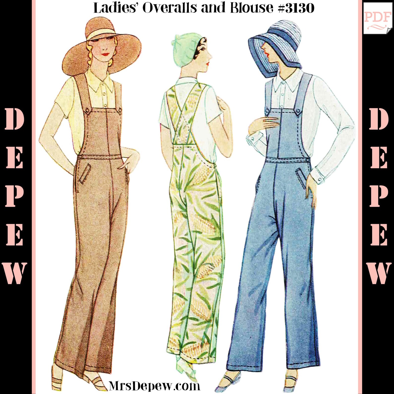 Vintage Sewing Pattern Ladies' 1920s 1930s Overalls and | Etsy
