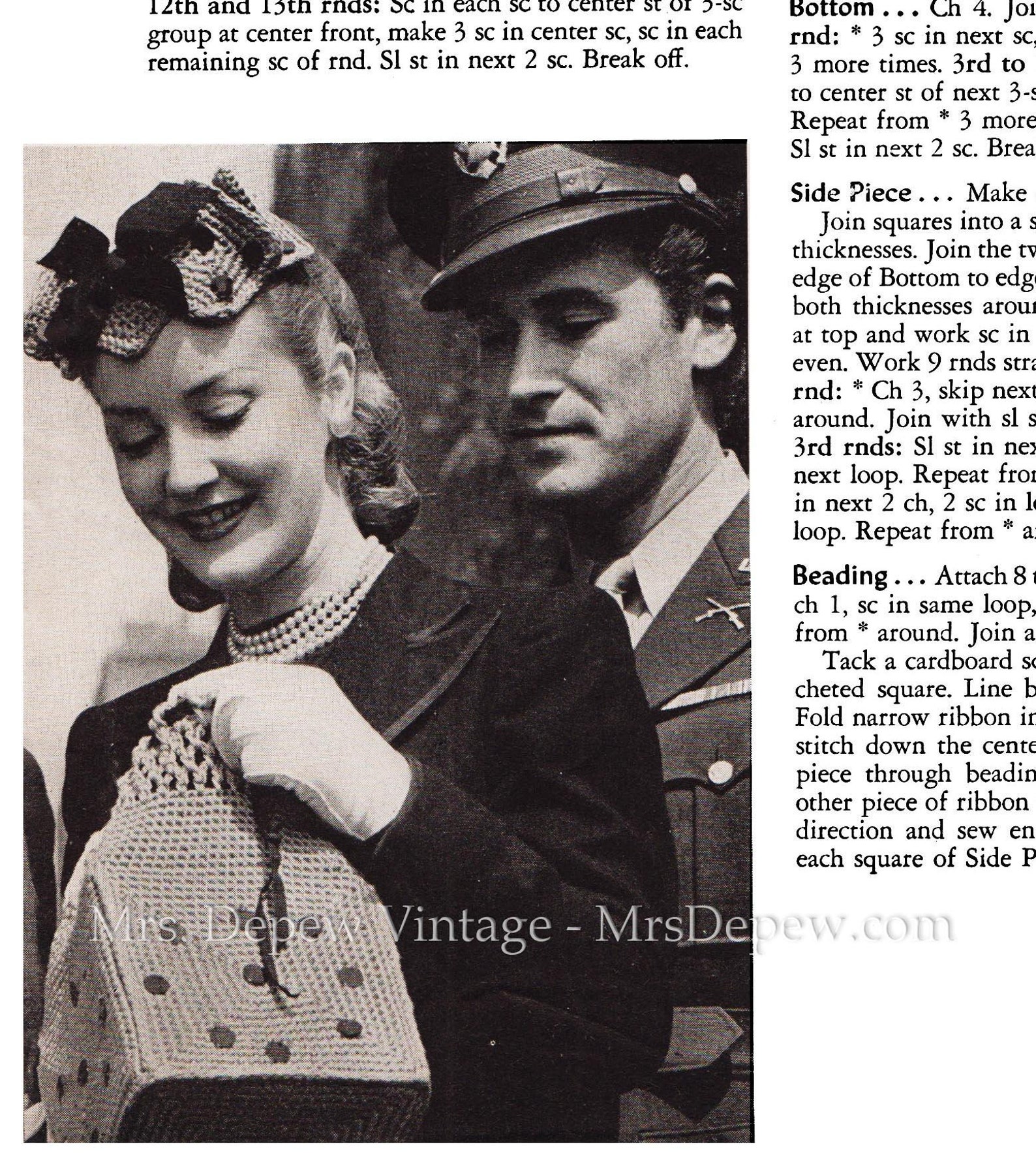 Crochet Pattern Booklet Headliners No. 215 1940s Hats, Bags, and Belts ...
