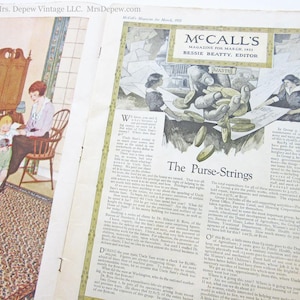 RARE Vintage Mccall's Magazine Advertising Sewing Patterns 1920s Fashion March 1921 - Etsy