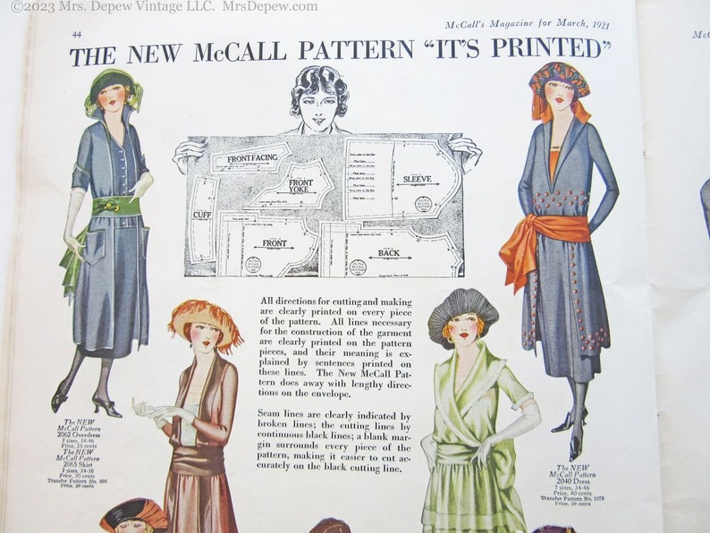 RARE Vintage Mccall's Magazine Advertising Sewing Patterns - Etsy