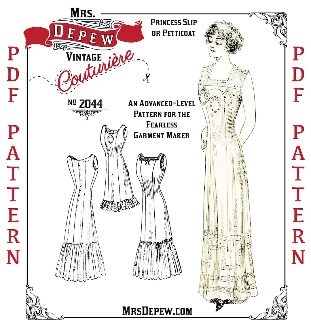 Vintage Sewing Pattern 1900s-1910s Edwardian Princess Slip and ...
