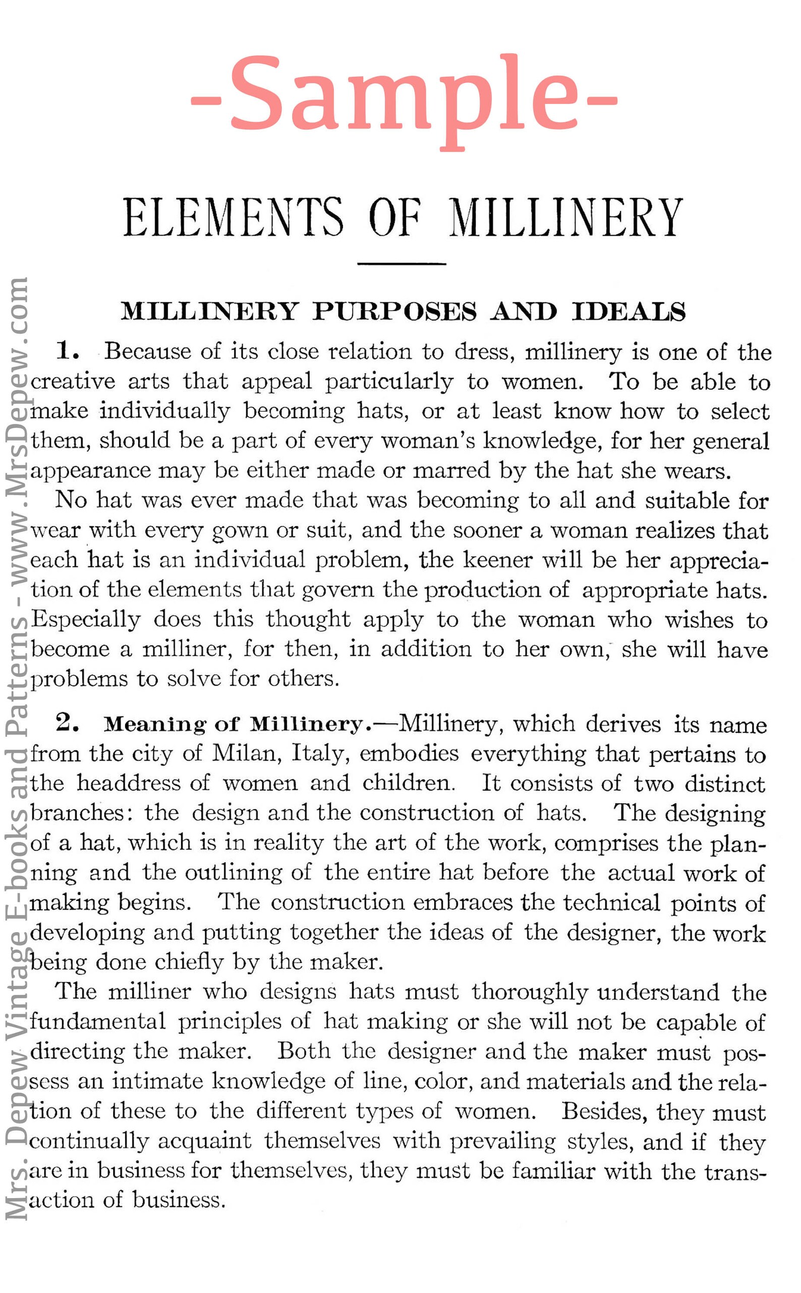 Vintage Woman's Institute Millinery Book 1920s Elements of | Etsy