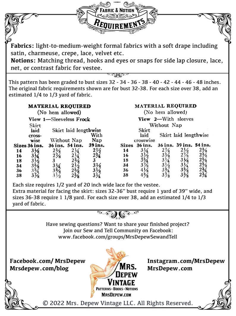 Vintage Sewing Pattern 32-48" Bust 1920s Robe De Style Drecoll Couture ...