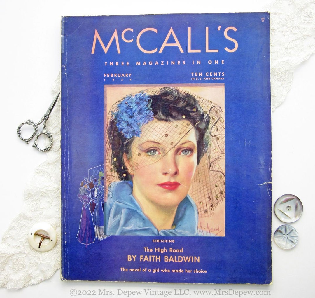 Vintage Mccall's Magazine Advertising Sewing Patterns 1930s Fashion Neysa Mcmein Cover February ...