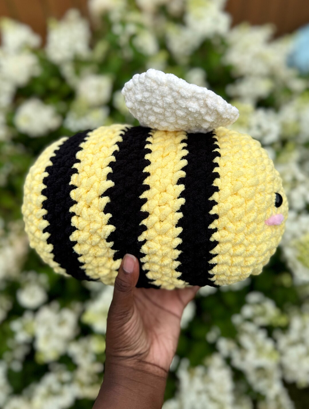 JUMBO Crochet Bumblebee Plushie, Jumbo Amigurumi Bee Plushie, Jumbo ...