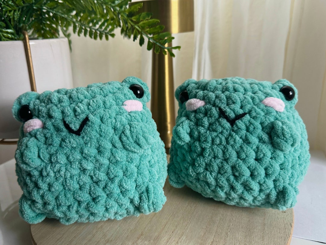 Cheeky Frog Plushie, Frog Crochet Plushie, Handmade Frog Crochet ...