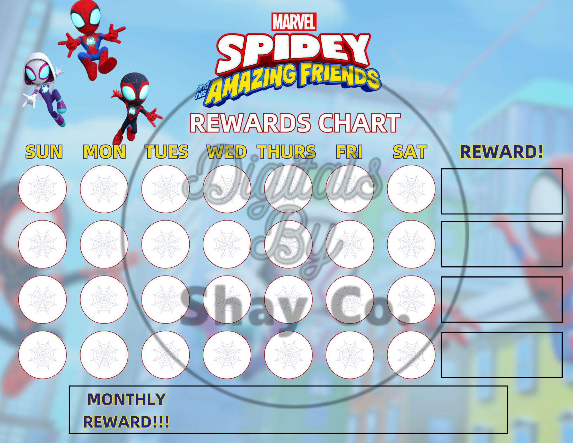 Spidey & Friends Potty/reward Chart and Potty Instructions - Etsy