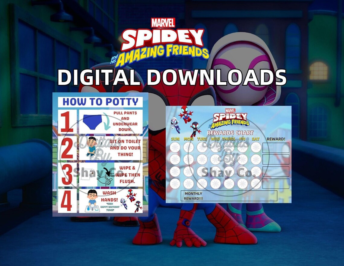 Spidey & Friends Potty/reward Chart and Potty Instructions - Etsy