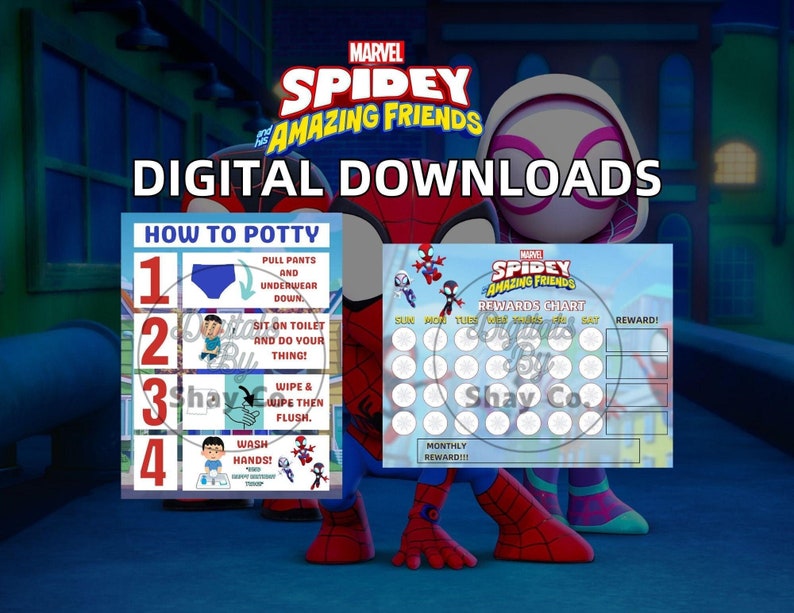 Spidey & Friends Potty/reward Chart and Potty Instructions - Etsy