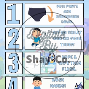 BLUEY Reward Chart/potty Chart & Potty Instructions Digital Downloads ...