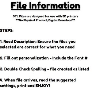 Custom Name STL 3D Print File (no Keychain Loop) - Etsy