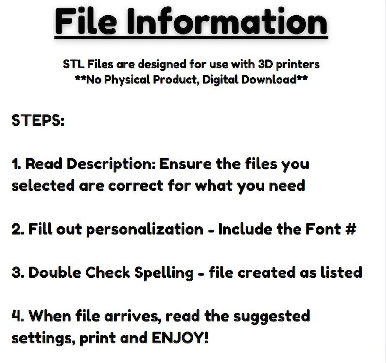 Custom Name STL 3D Print File (no Keychain Loop) - Etsy