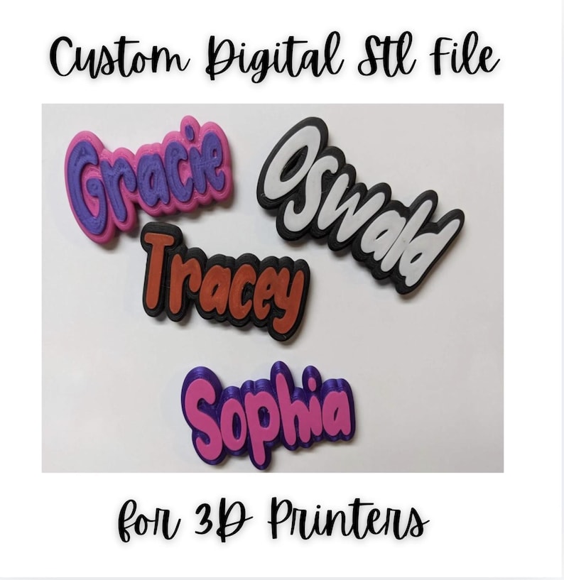 Custom Name STL 3D Print File (no Keychain Loop) - Etsy