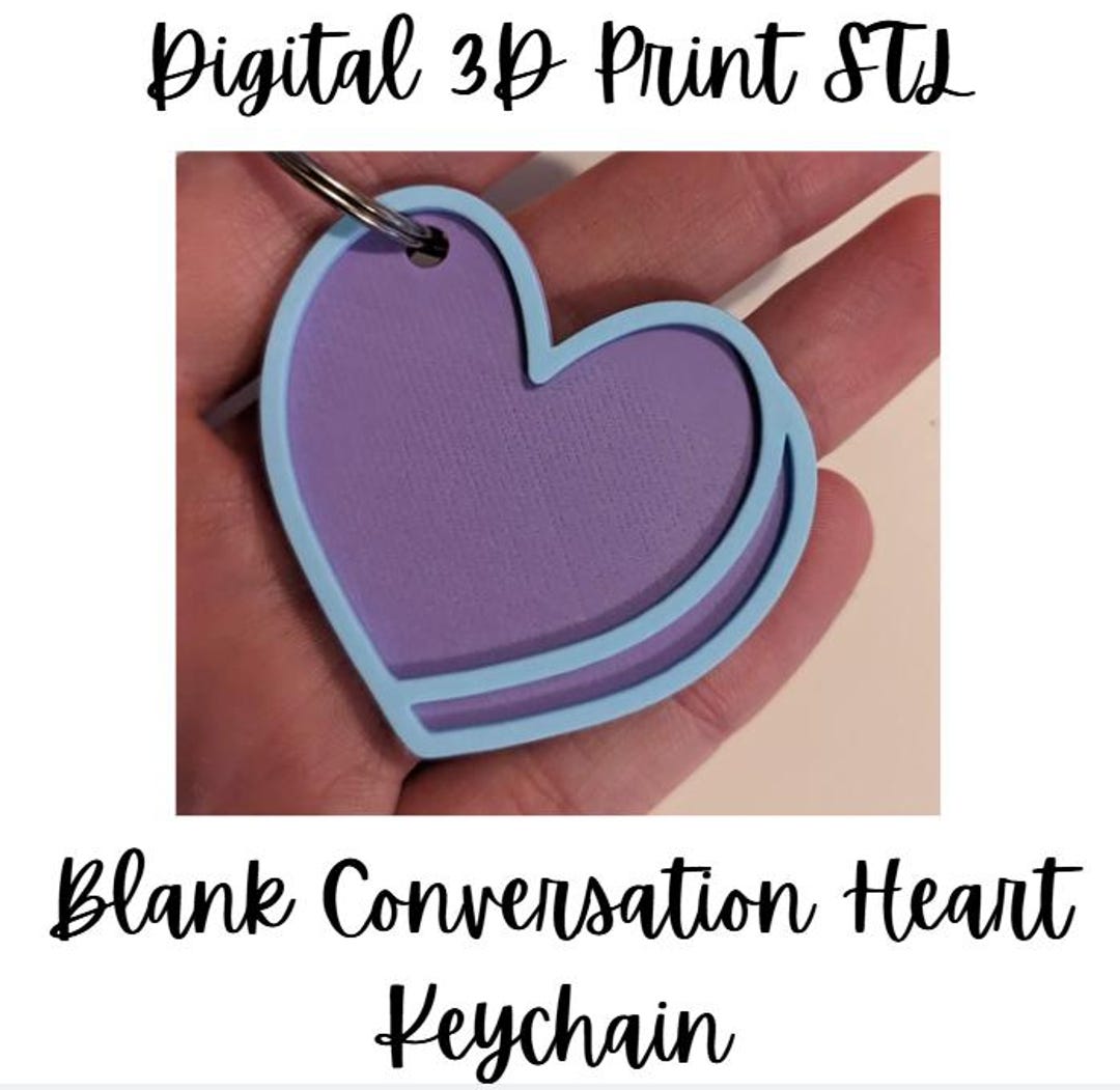 Conversation Heart Blank 3D Print File - Etsy