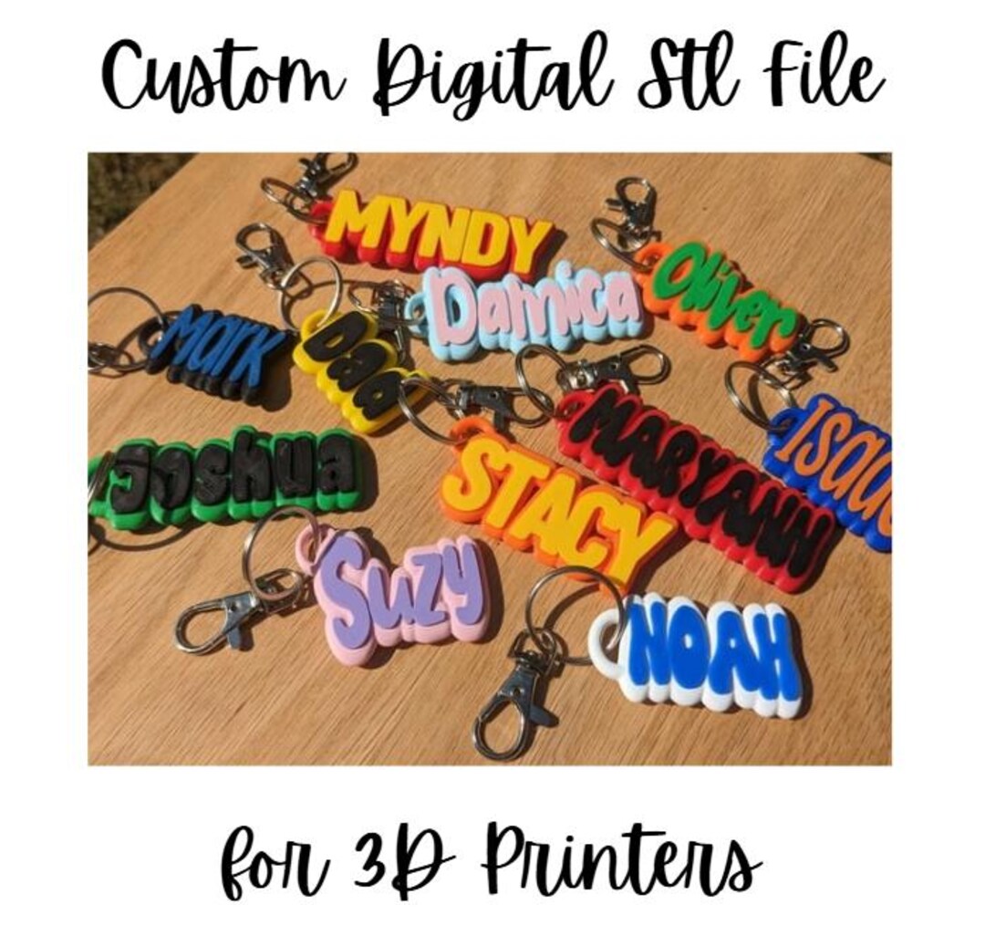 Custom Name Keychain STL 3D Print File - Etsy