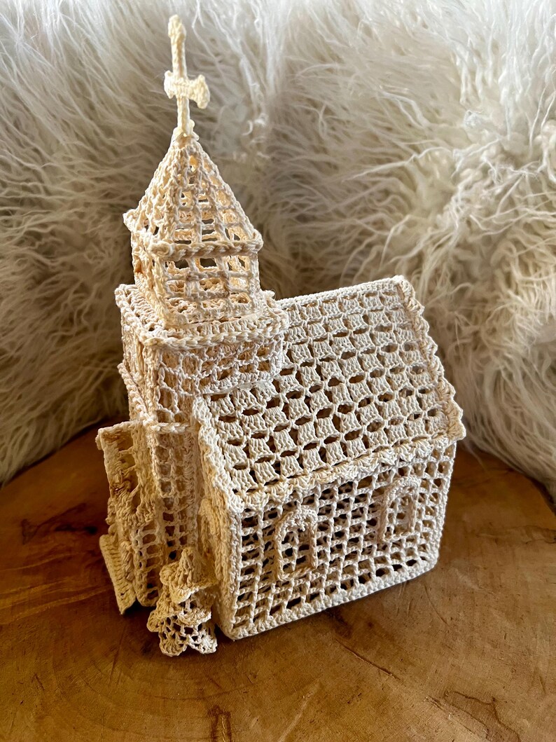Vintage Hand Crocheted Church - Etsy