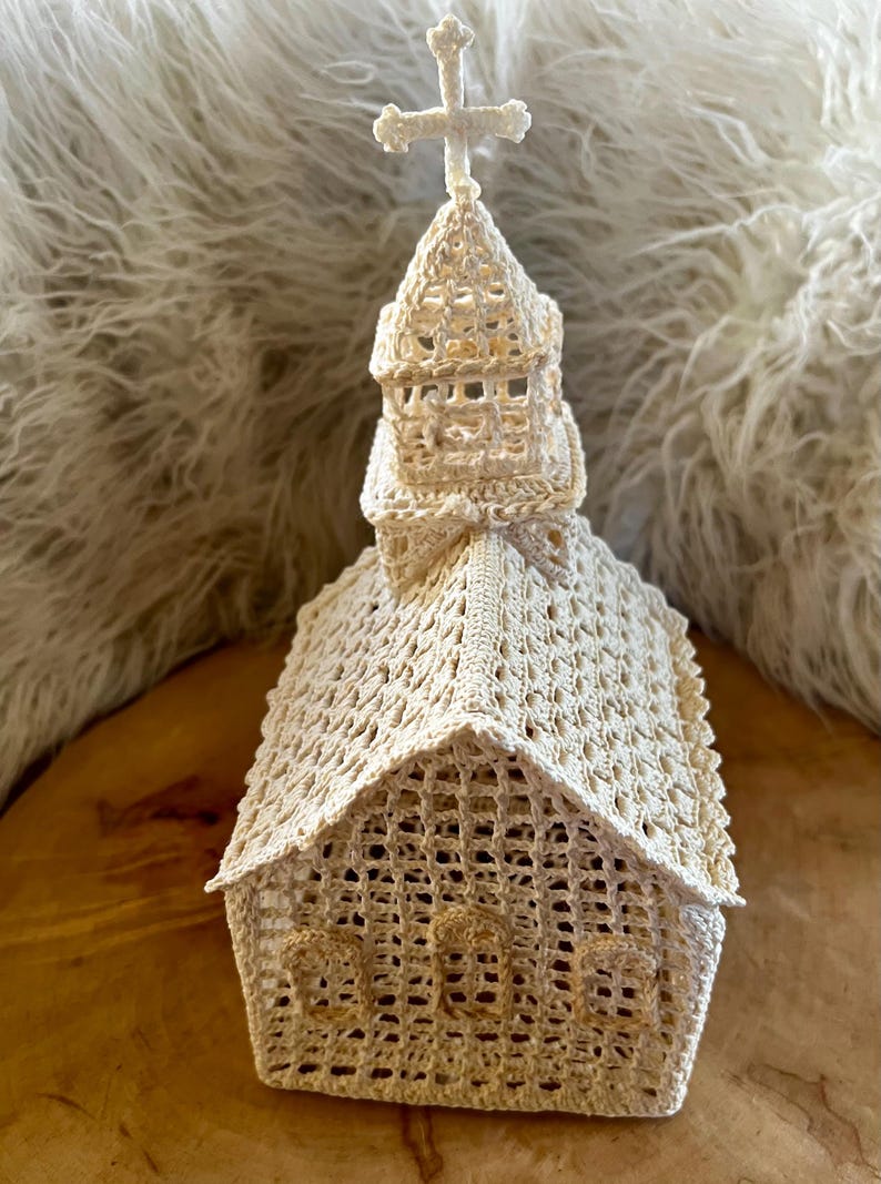 Vintage Hand Crocheted Church - Etsy