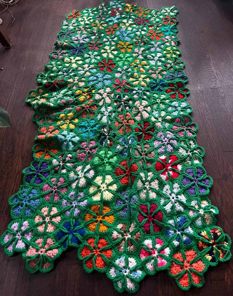 Beautiful Vintage Crocheted Throw - Etsy