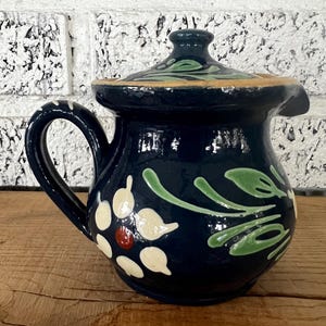 Soufflenheim Alsace Stoneware Pitcher / Jug With Lid, Hand Painted ...