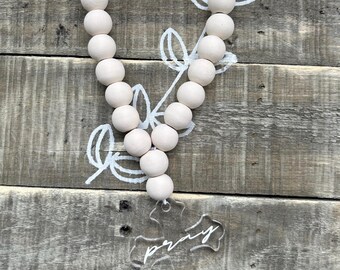 Christian Wood Bead Rearview Mirror Car Charm - Etsy