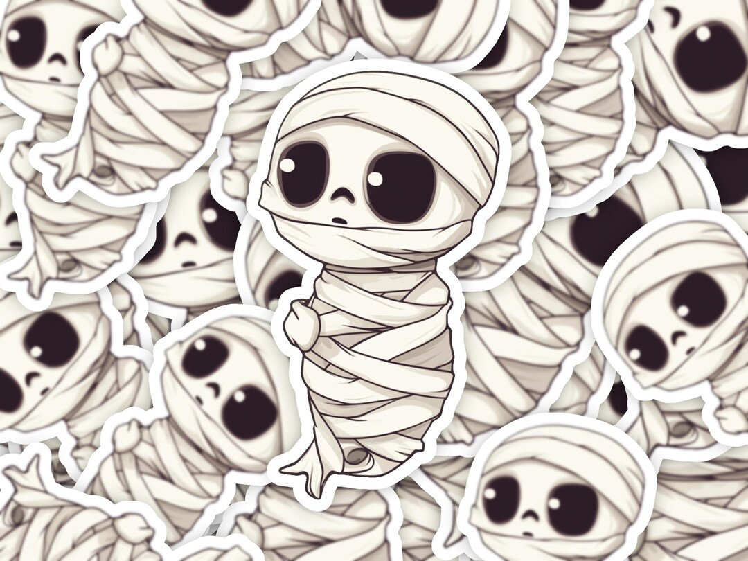 Cute Halloween Mummy Sticker, Halloween Mummy Sticker, Mummy Sticker ...