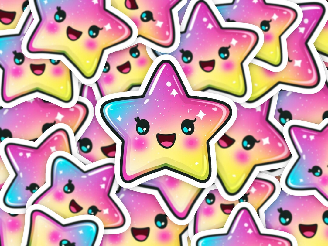 Cute Star Sticker, Star Sticker, Cute Space Star Sticker, Cute ...