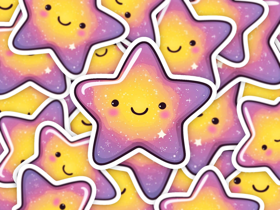 Cute Star Sticker, Star Sticker, Cute Space Star Sticker, Cute ...