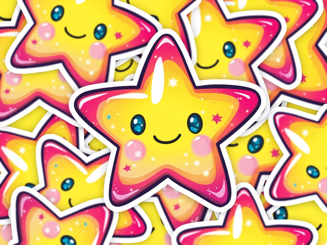 Cute Star Sticker, Star Sticker, Cute Space Star Sticker, Cute ...