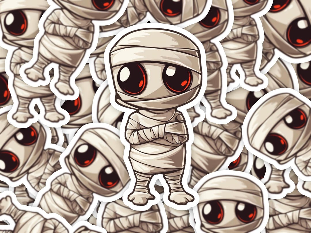 Cute Halloween Mummy Sticker, Halloween Mummy Sticker, Mummy Sticker ...